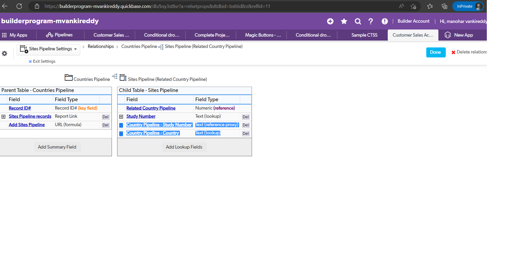 When importing a file into a child table in QuickBase, the parent lookup fields are not ...
